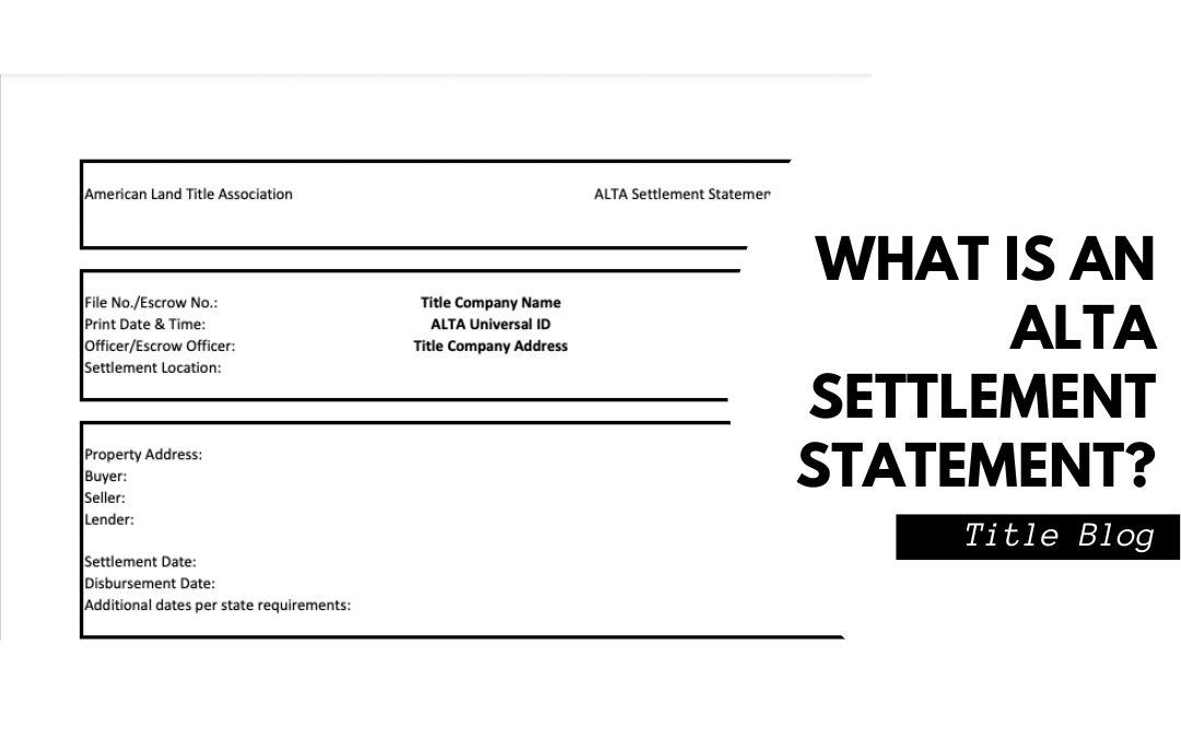 What is an ALTA Settlement Statement? - Test Blog